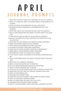 30 Daily April Journal Prompts For Writing Motivation