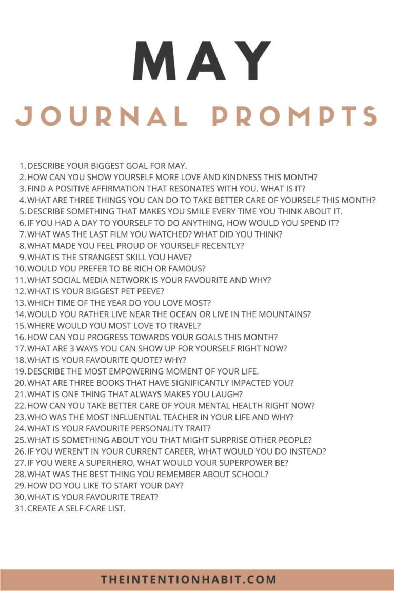 31 Daily May Journal Prompts To Help You Stay Accountable