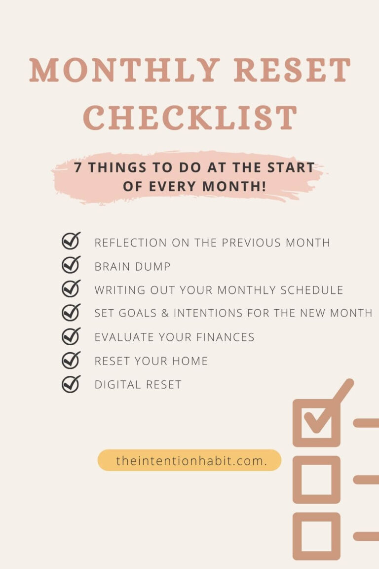 Monthly Reset Checklist: Do These 7 Things At The Start Of Every Month