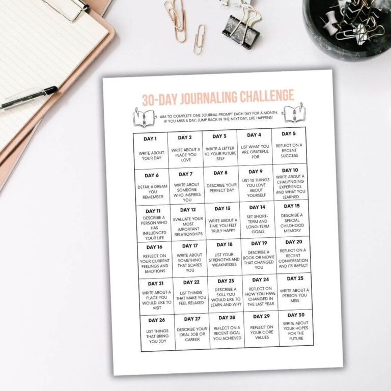 100 Life-Changing 30-Day Challenge Ideas + Free Printable Tracker