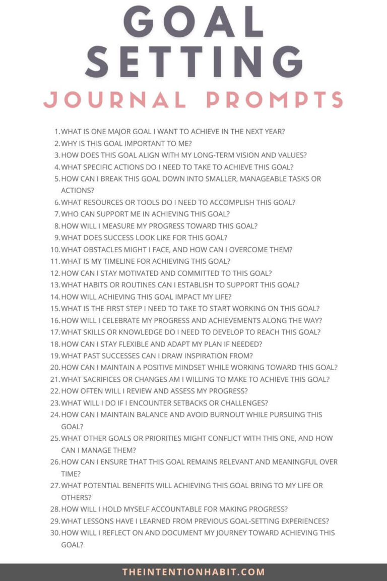 30 Goal-Setting Journal Prompts That Will Get Super Clear On Your Goals!